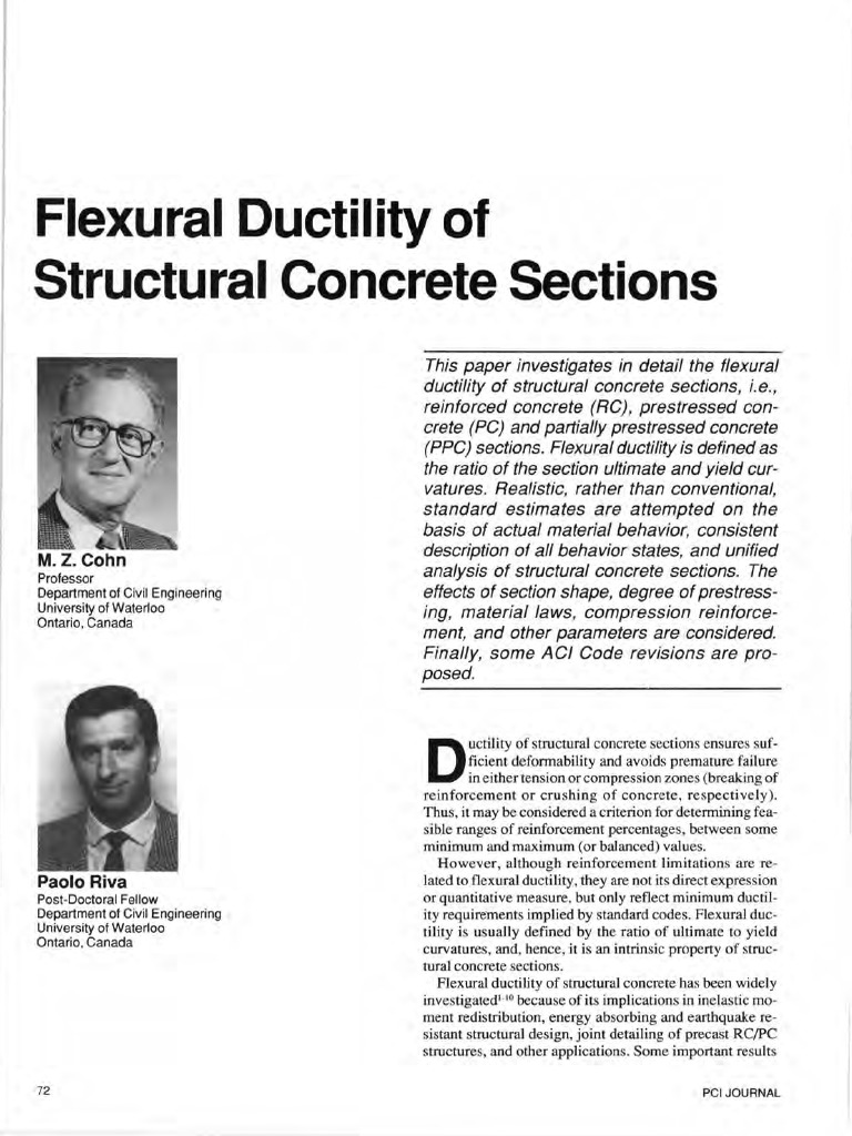 Flexural Ductility of Structural Concrete Sections | PDF | Concrete ...
