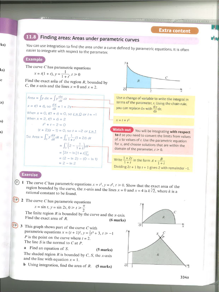 11 - 12 - Year 2 CH 11 Parametric Integration Exercise | PDF