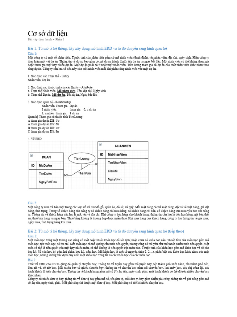 Bai-tap-Thuc-hanh-CSDL_Phan-ly-thuyet | PDF