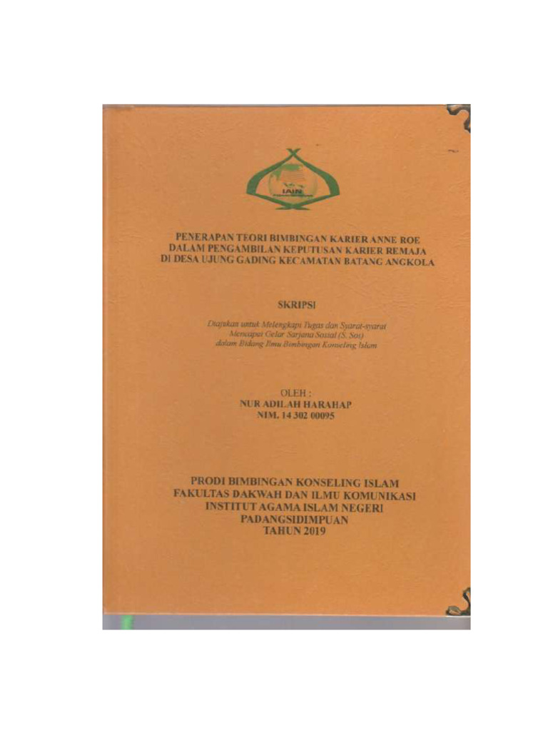 Penerapan Teori Bimbingan Karier Anne Roe Dalam Pengambilan Keputusan ...