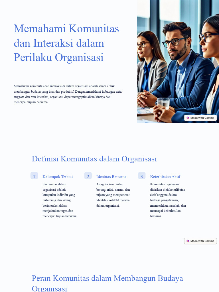 Memahami Komunitas Dan Interaksi Dalam Perilaku Organisasi | PDF