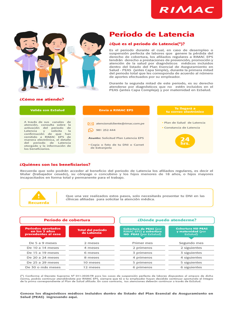 Periodo de Latencia en RIMAC EPS | PDF
