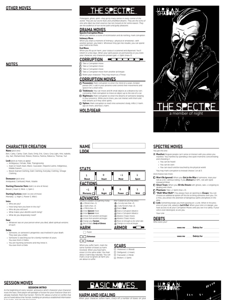 Spectre Character Creation Guide | PDF | Ghosts