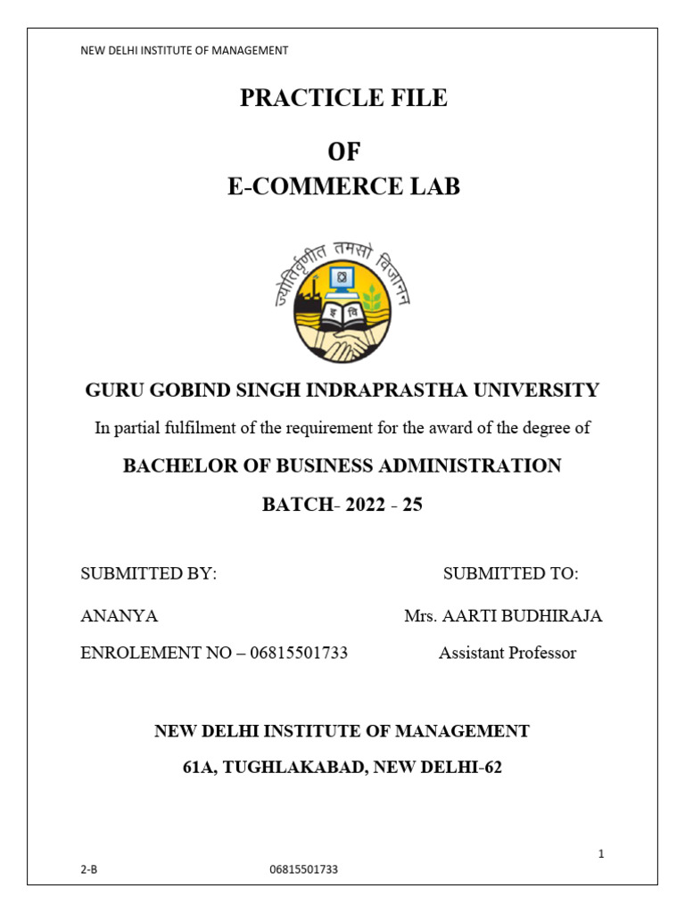 PROJECT on Ecommerce Lab | PDF | Html Element | Hyperlink