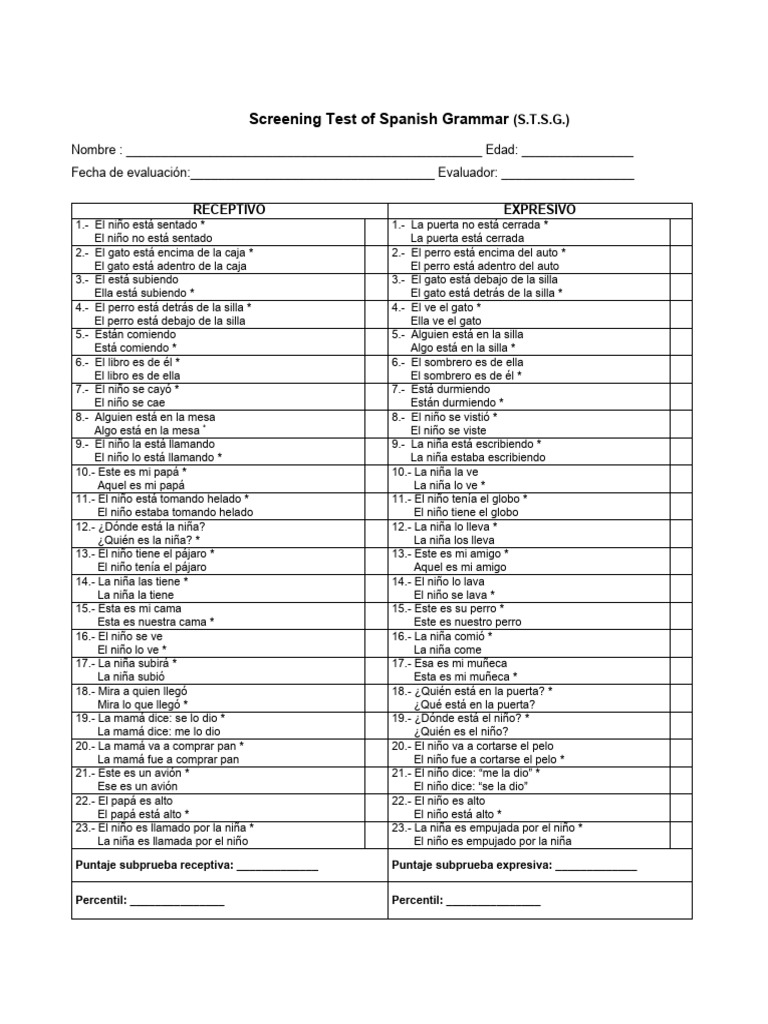 Screening STSG Protocolo | PDF