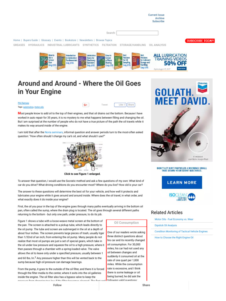 Around and Around - Where the Oil Goes on Your Engine | PDF | Bearing ...