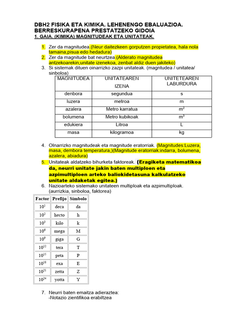 DBH2 Fisika Eta Kimika | PDF