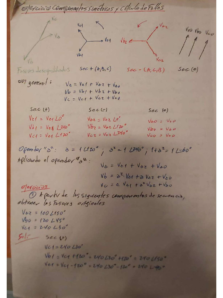 Componentes Simetricas Ejemplo | PDF