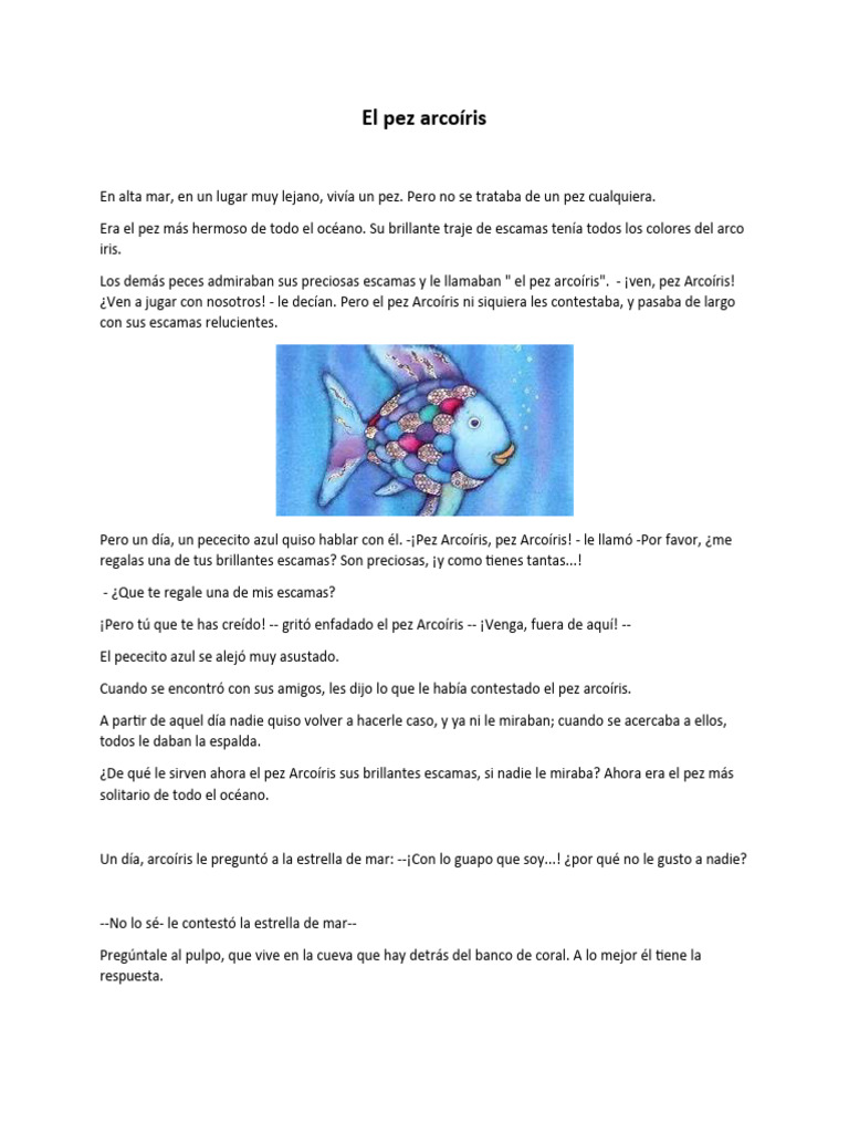 El pez arcoíris y su felicidad compartida | PDF | Pescado | Arco iris