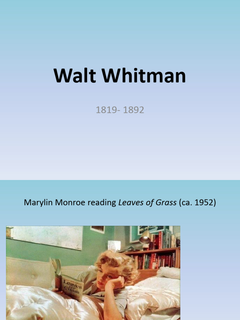 Walt Whitman Leaves of Grass | PDF | Walt Whitman | Leaves Of Grass