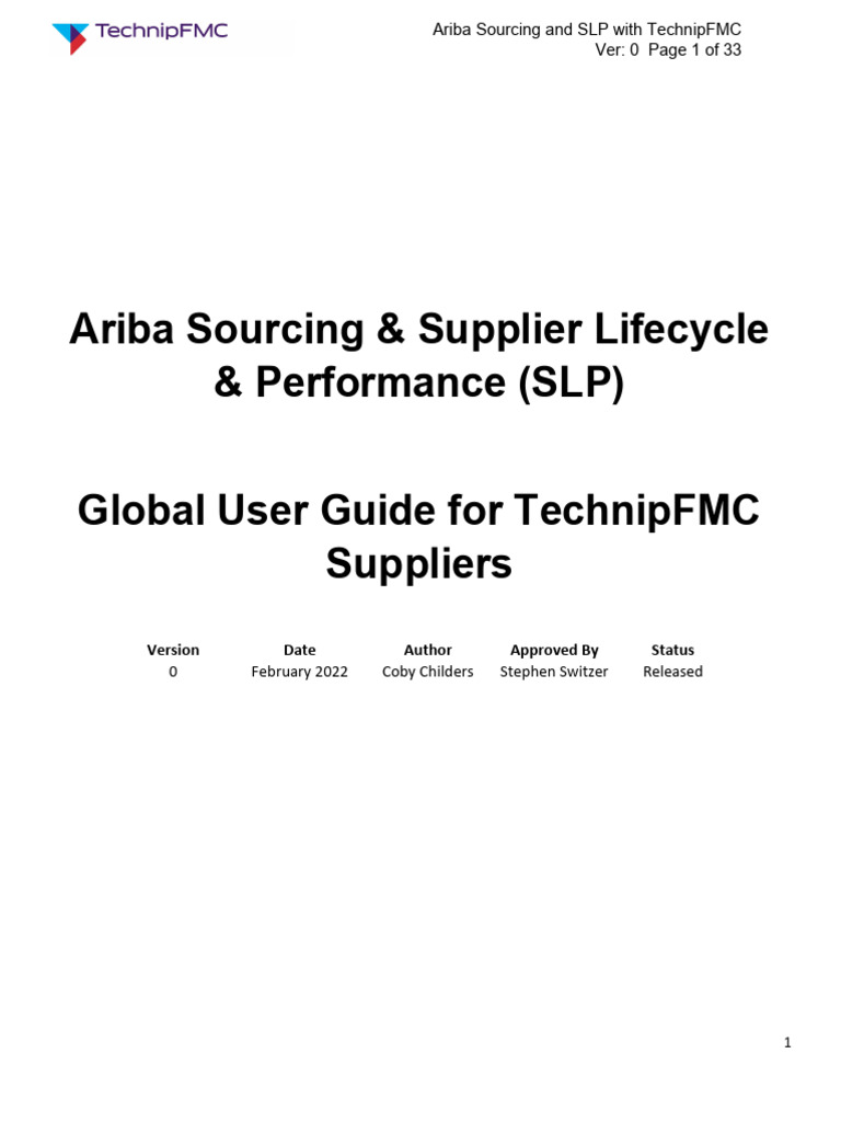 Ariba Sourcing and Supplier Lifecycle Performance Global User Guide for ... Ariba Sourcing and Supplier Lifecycle Performance Global User Guide for ...