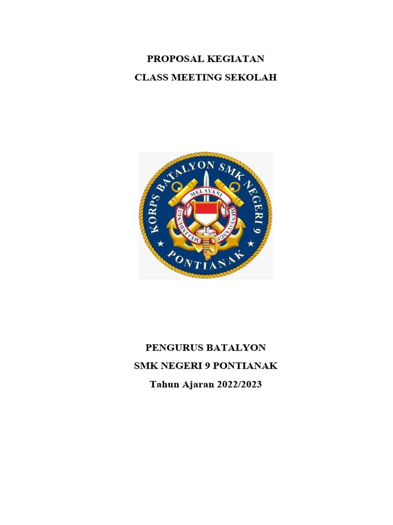 Proposal Class Meeting SMK Negeri 9 | PDF
