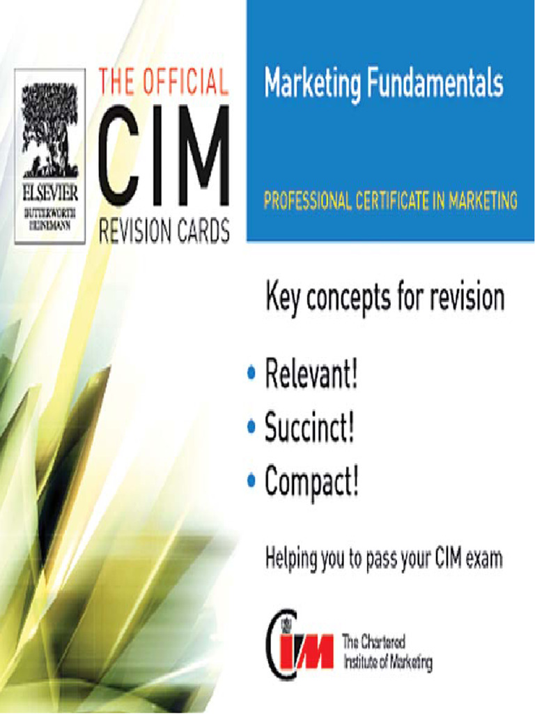 Marketing Knowledge - CIM Revision Cards 05 06 - Marketing Fundamentals ...
