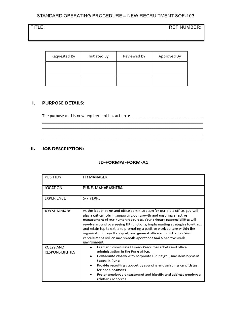 New Recruitment SOP for HR Manager | PDF | Human Resources | Recruitment