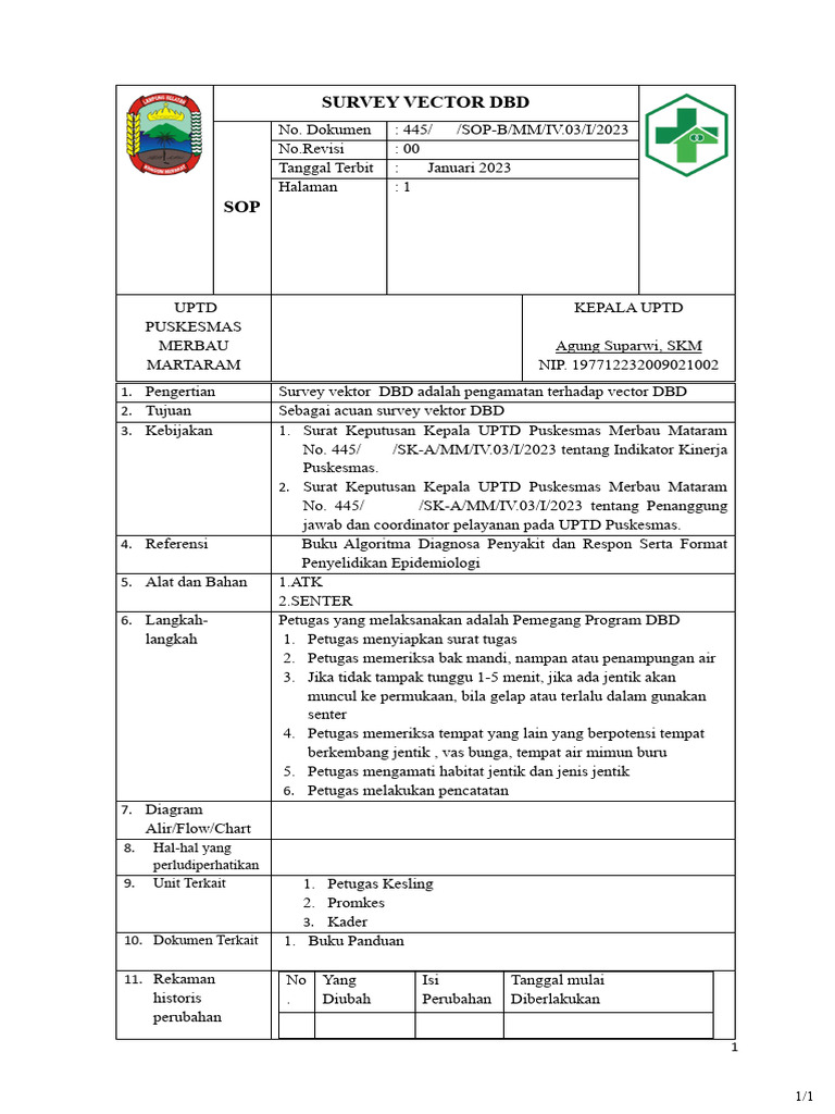 SOP SURVEY VEKTOR DBD New | PDF