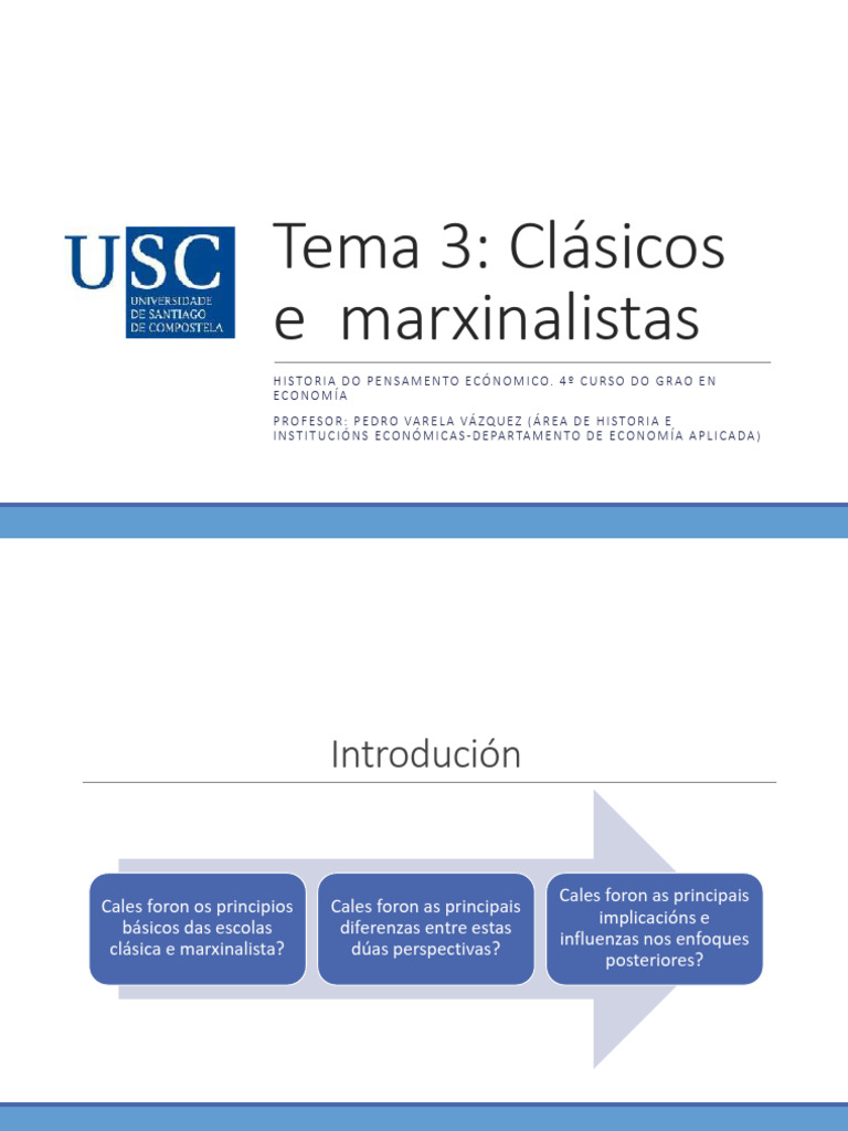 Tema 3 - ClÃ¡Sicos e Marxinalistas | PDF