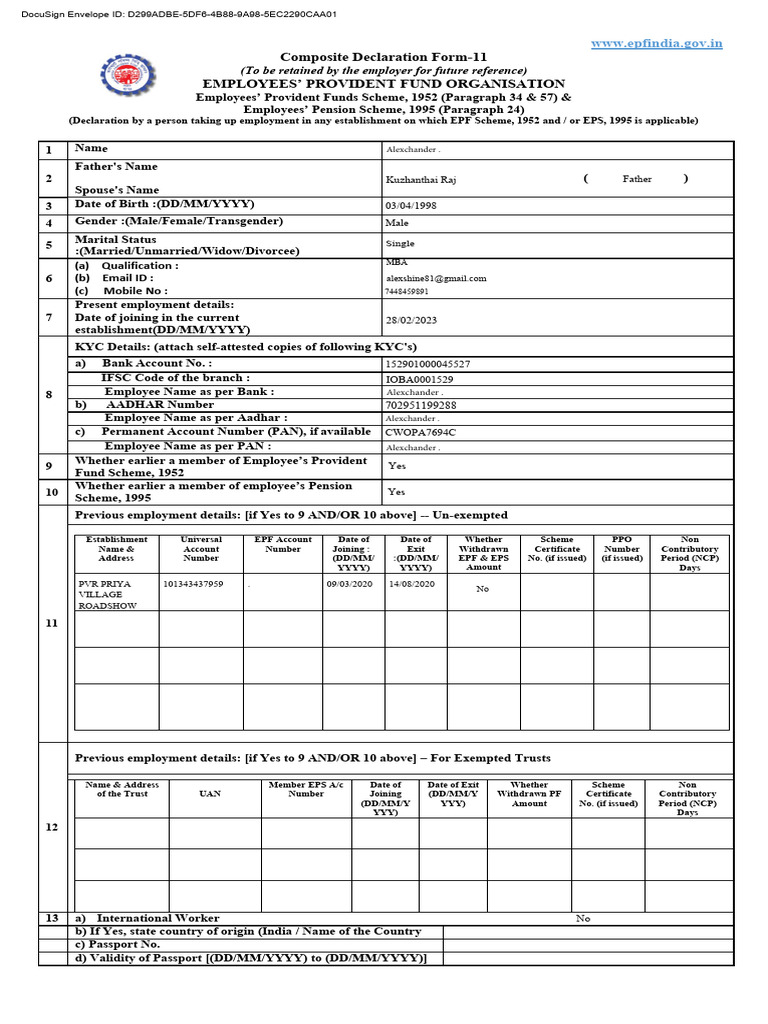 .Ale - Onboarding Composite Declaration Form 11 - V1 | PDF | Access ...