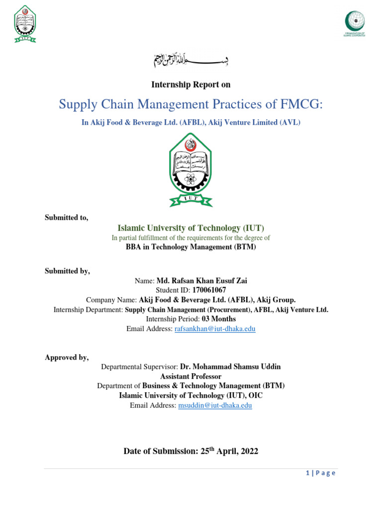 Supply Chain Management at Akij Foods | PDF | Supply Chain | Supply ...