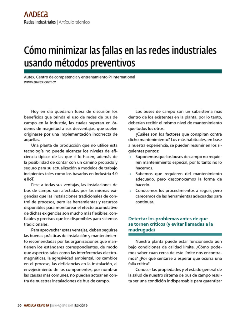 Minimizar Fallas en Redes Industriales | PDF | Ingeniería Informática ...