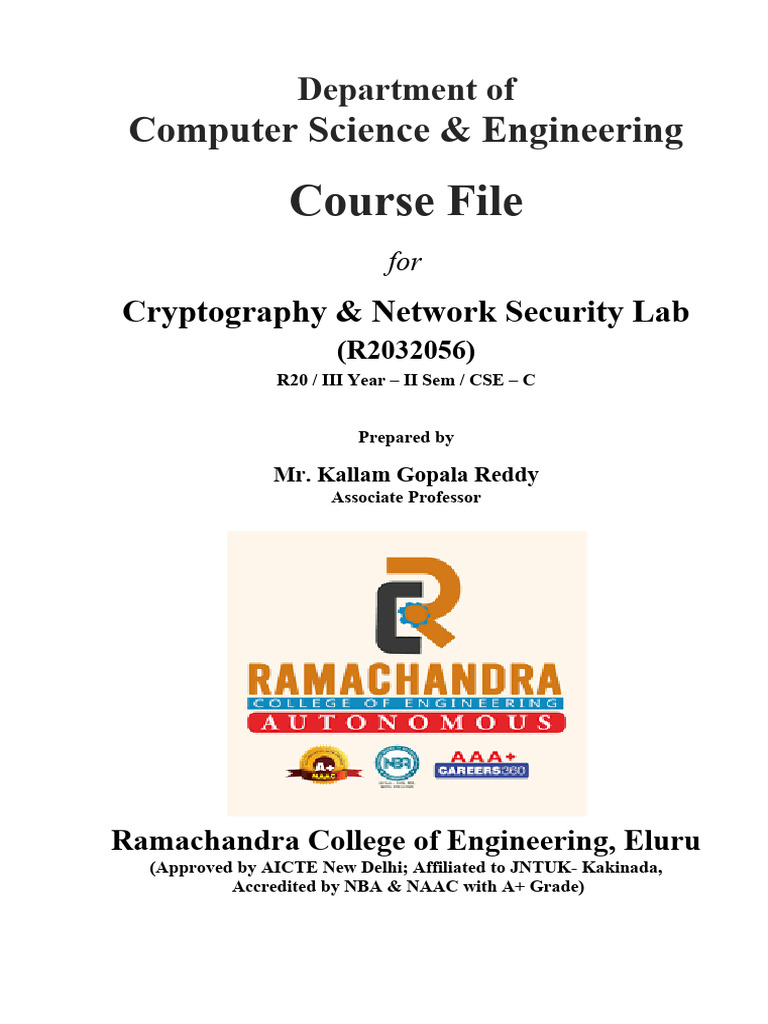 CNS Lab Course File | PDF | Cryptography | Encryption CNS Lab Course File | PDF | Cryptography | Encryption