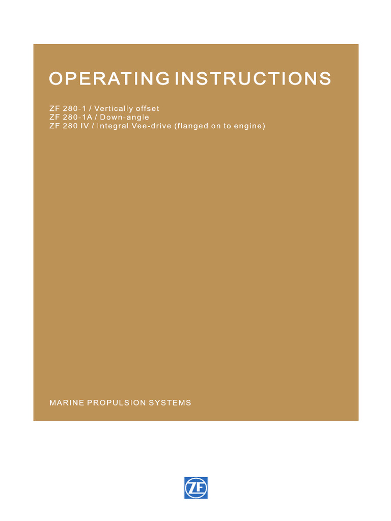Operatingmanual ZF 280 1 280 1a 280iv 3207 758 001 35252 | PDF | Clutch ...