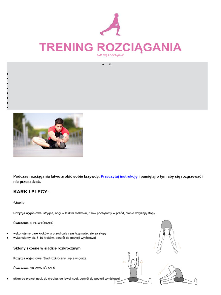 Trening Rozciągania | PDF