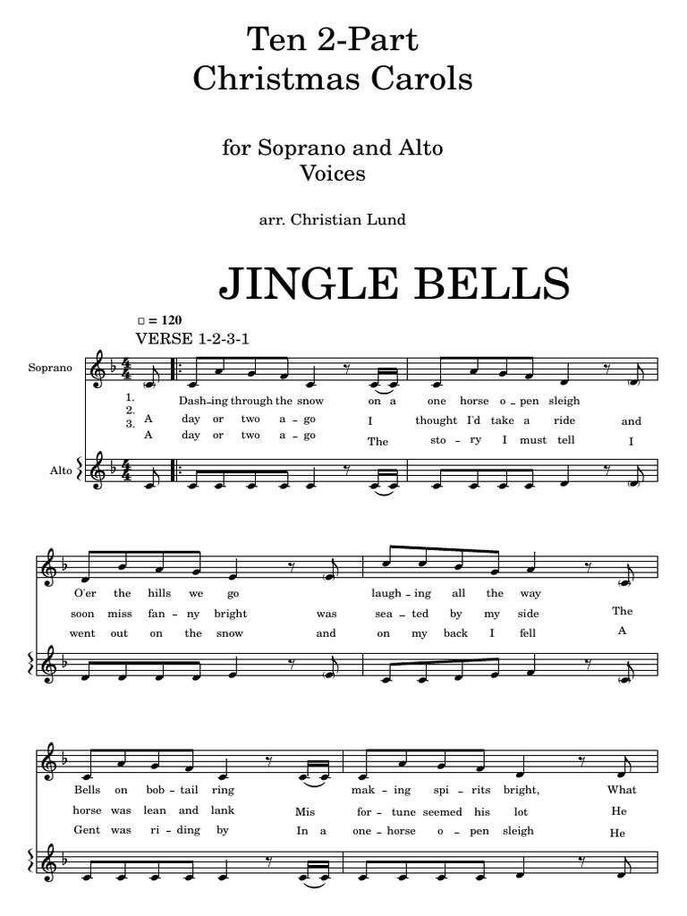 Christmas Carols for Soprano & Alto | PDF | Christmas Songs | Folk Songs