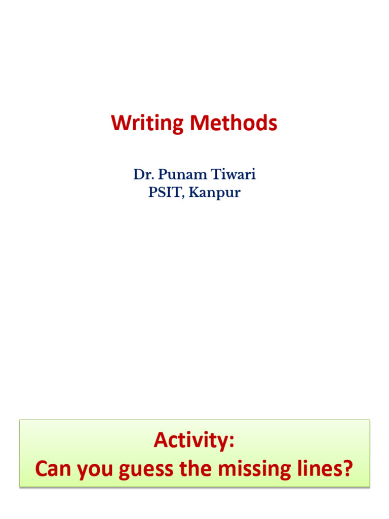 Lecture 5 -- Paragraph Writing Tools and Methods.pptx | PDF | Paragraph ...
