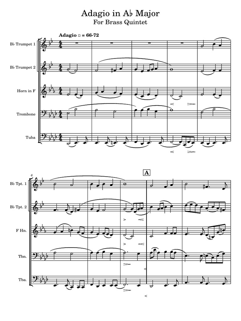 Adagio_in_Ab_Major | PDF | Musical Instruments | Pitch (Music)
