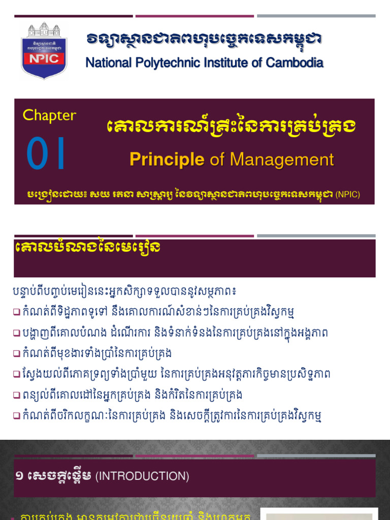 Chapter 01 Principle of Management | PDF