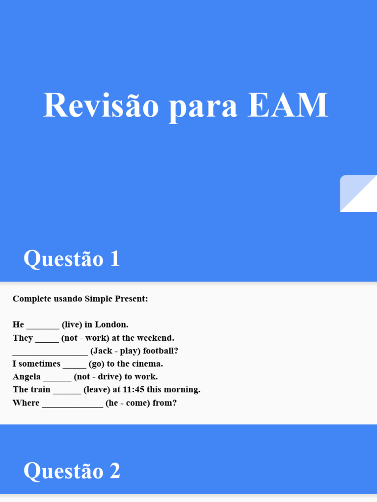Revisão para EAM | PDF | Language Arts & Discipline