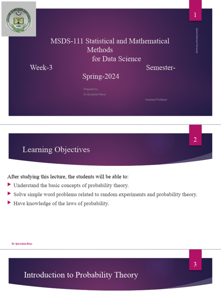 Probability Theory for Data Science | PDF | Probability | Data Science