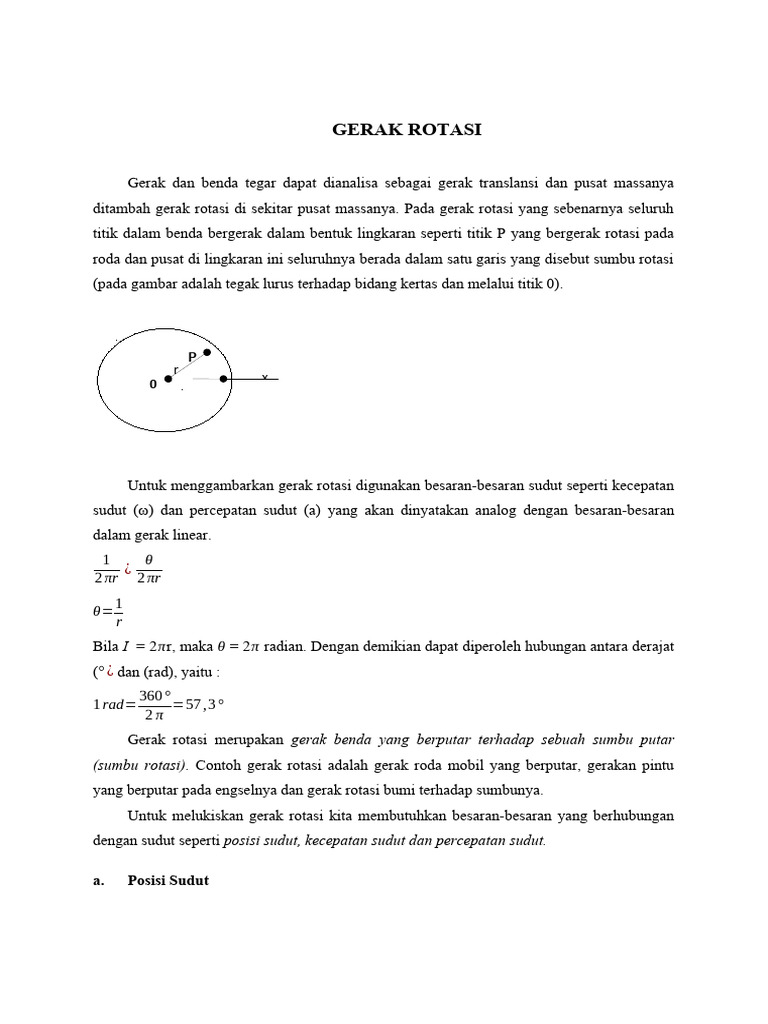 Definisi dan Rumus Gerak Rotasi | PDF