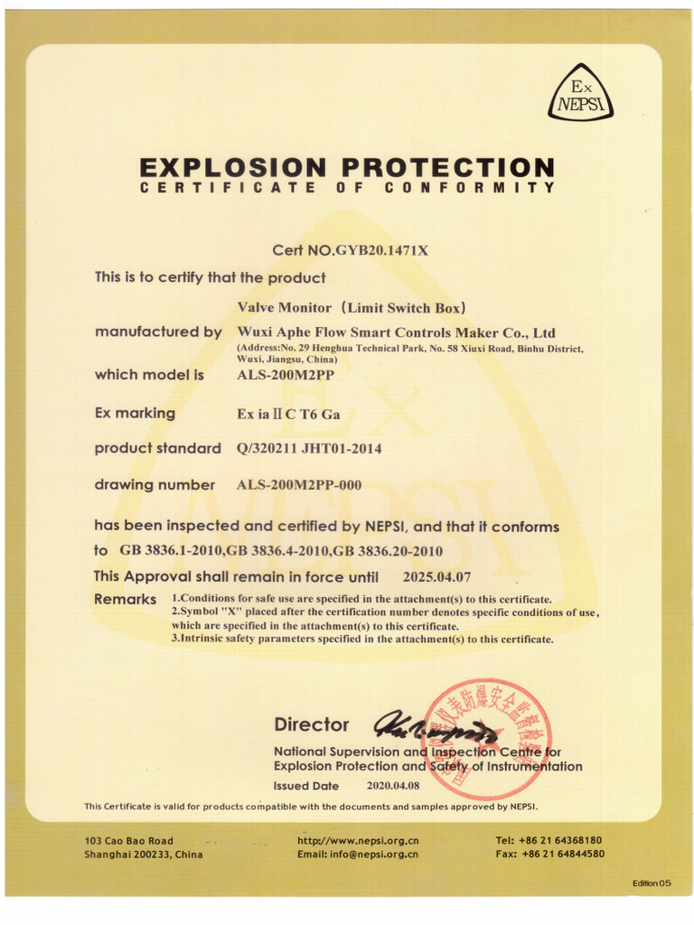 ALS200PP - NEPSI Certificate | PDF