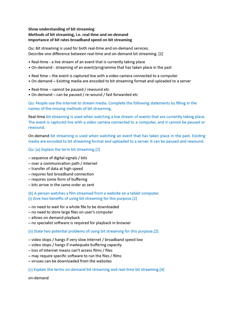 Understanding Bit Streaming Methods | PDF | Streaming Media | Video On ...