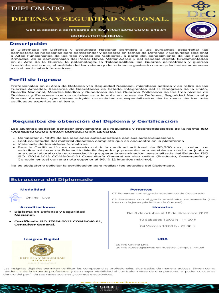 Defensa y Seguridad Nacional Infografía DR Cuervo | PDF | Titulo academico
