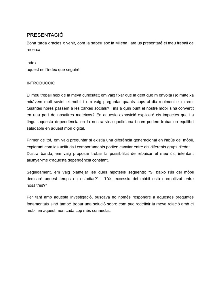 Guió Presentació TDR | PDF