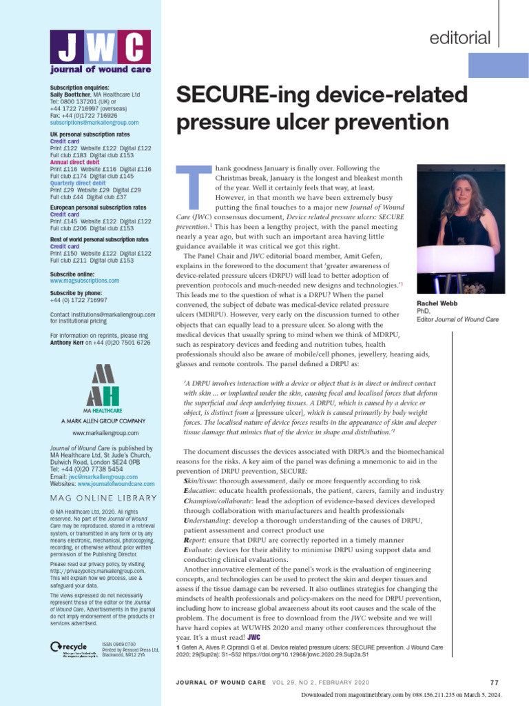 Webb 2020 Secure Ing Device Related Pressure Ulcer Prevention | PDF ...