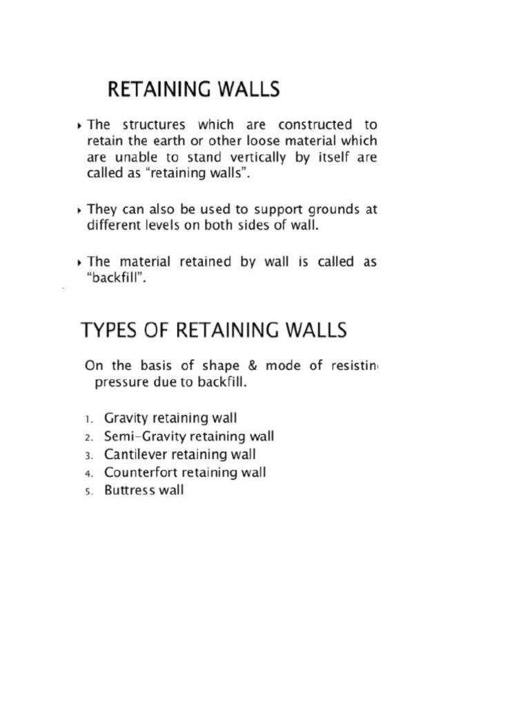 Retaining Walls | PDF | Structural Engineering | Mechanical Engineering
