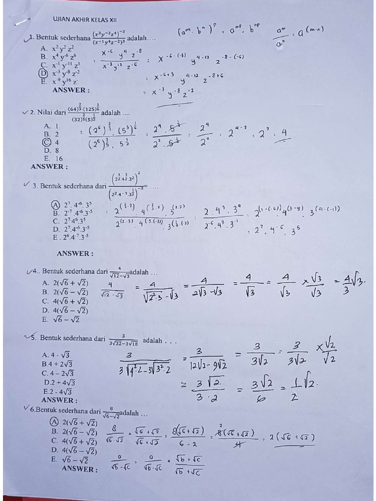 Matematika Tryout 1 | PDF