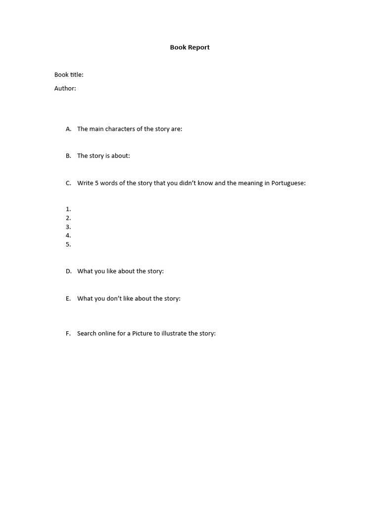 Student Book Report Guide | PDF