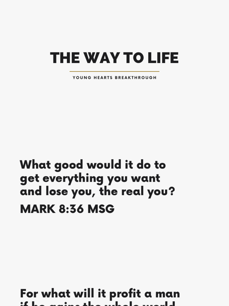 Yhb - The Way To Life | PDF | Jesus | Christian Belief And Doctrine