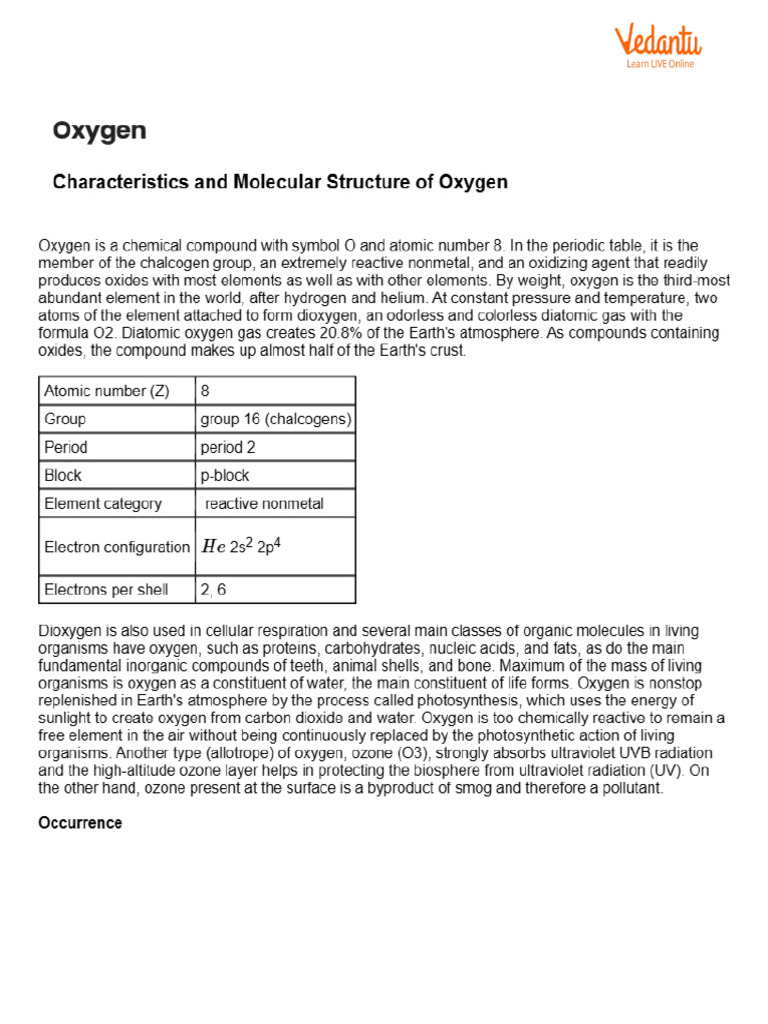Oxygen | PDF