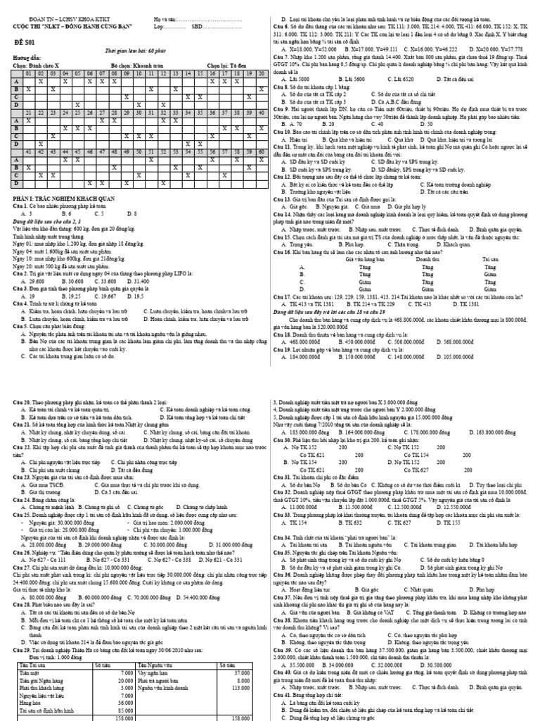KTĐN - NLKT - de So 01 | PDF