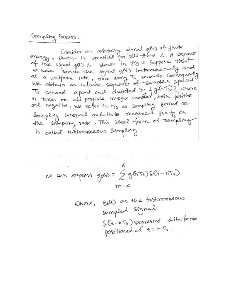 Sampling Theorem - SPRING21 | PDF Sampling Theorem - SPRING21 | PDF