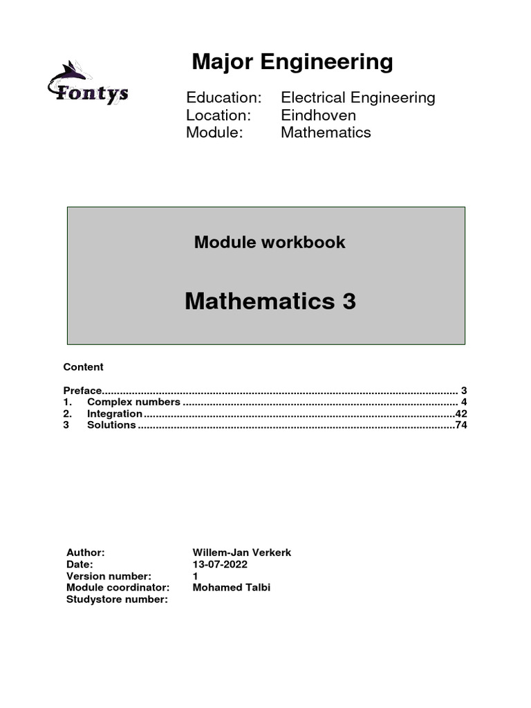 Workbook Mathematics 3 | PDF | Damping | Electrical Network