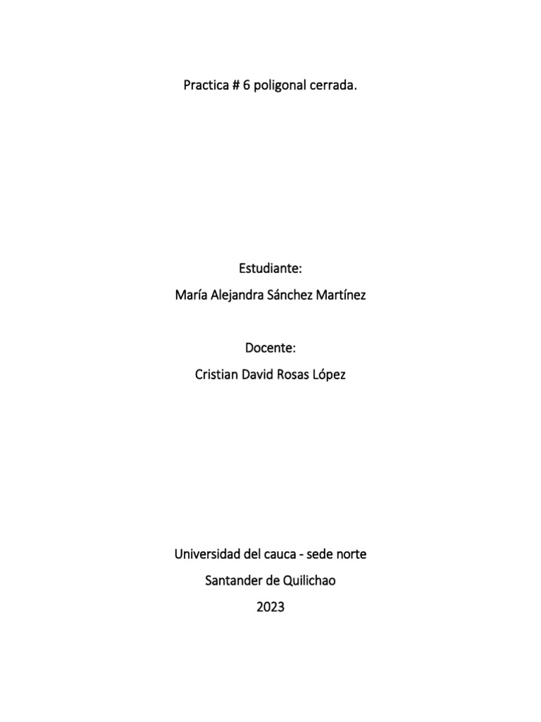 Poligonal Cerrada Practica 6 | PDF | Medición