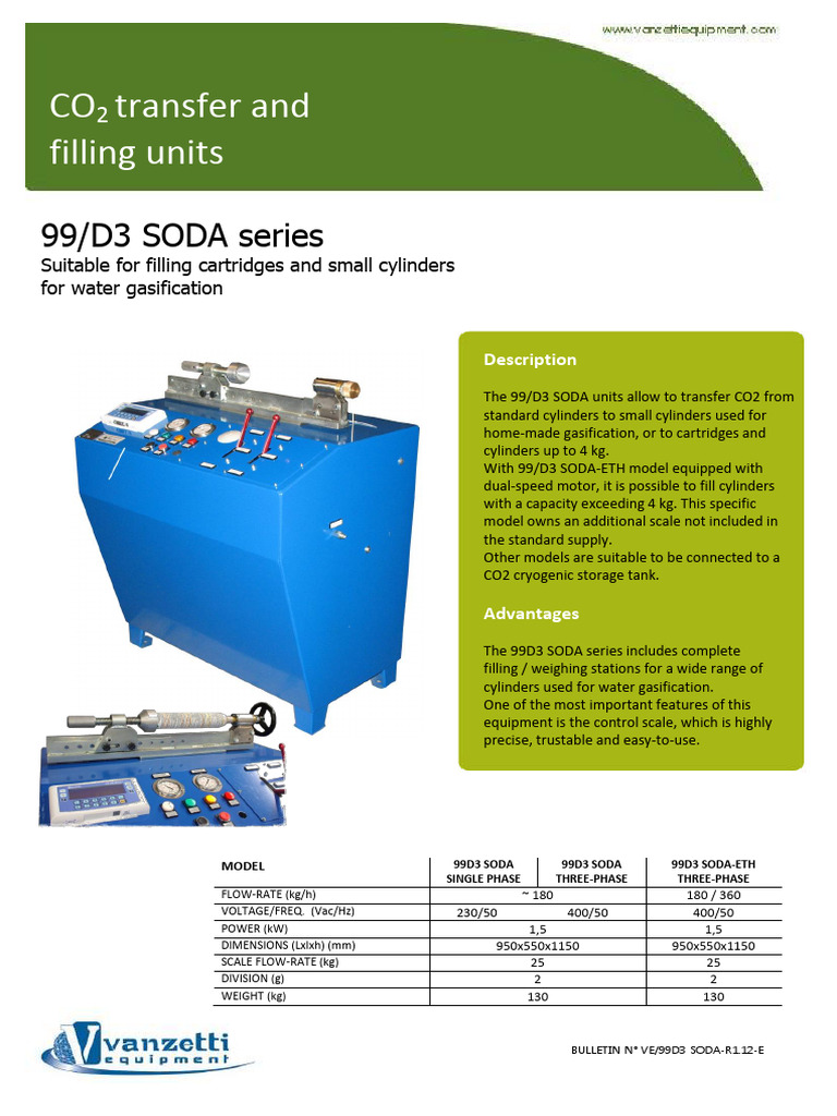 CO2 Filling Units for Gasification | PDF | Flow Measurement | Valve