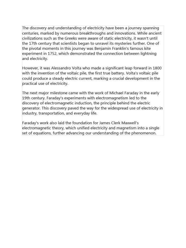 The Discovery of Electricity | PDF