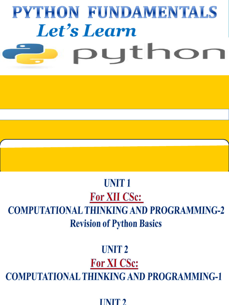 Final Revised Unit-2 Xi Cs - Ip 2020-21 Lets Learn Python Together | PDF | Data Type | Parameter ...